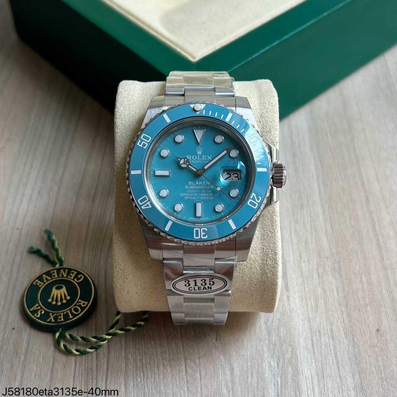 SUPER CLONE MÁQUINA ETA ROLEX SUBMARINER AZUL BLAKEN 40MM - Réplicas de ...